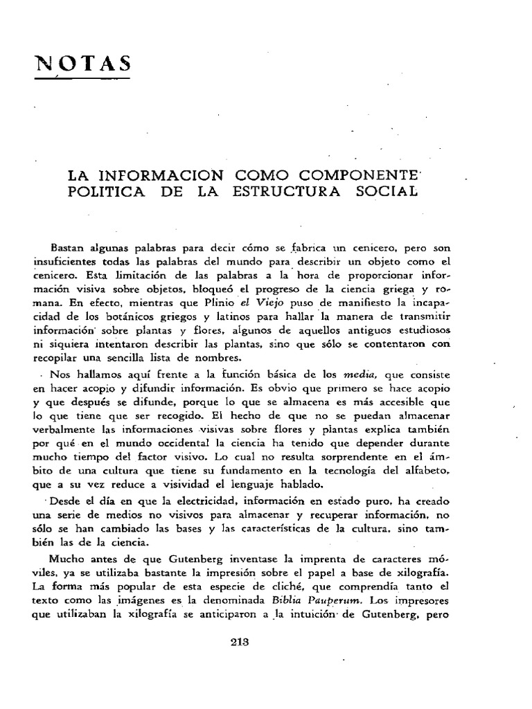 La Información Como Componente Política de La Estructura Social | PDF ...