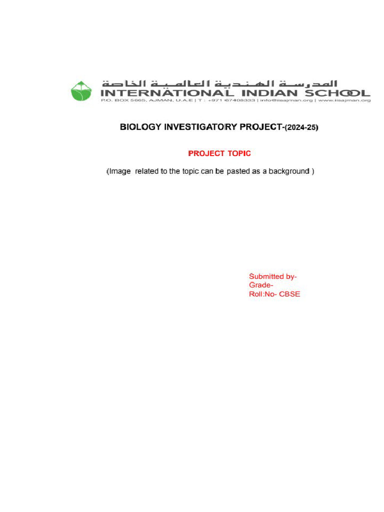 Investigatory Project-Front Page - 240624 - 185434 | PDF