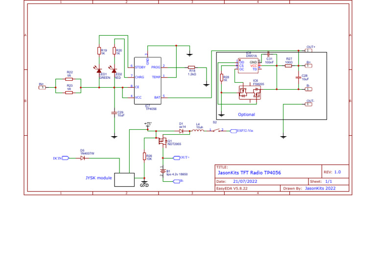 TP4056 Module Circuit Schematic | PDF