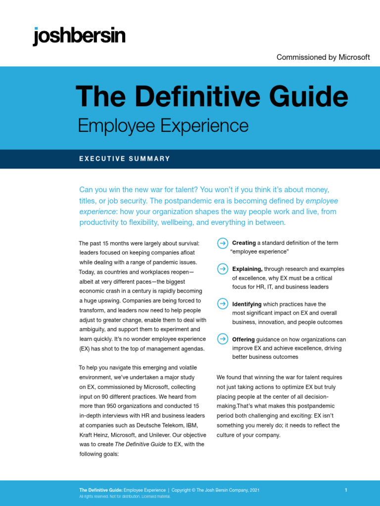 Employee Experience - DefGuide-ExecSum | PDF | Leadership | Innovation