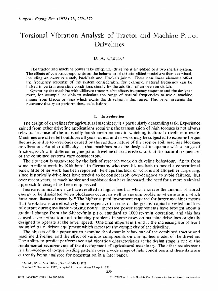 (Journal of Agricultural Engineering Research Vol. 23 Iss. 3) Crolla ...