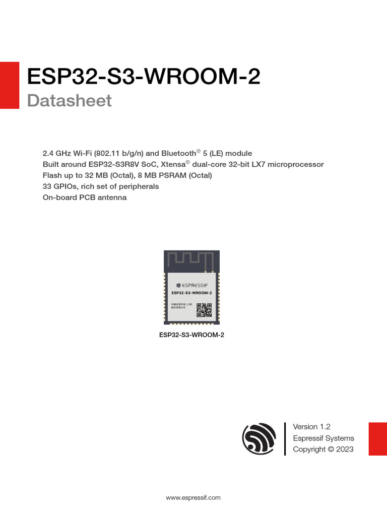Esp32 S3 Wroom 2 Datasheet En Pdf Booting Wi Fi
