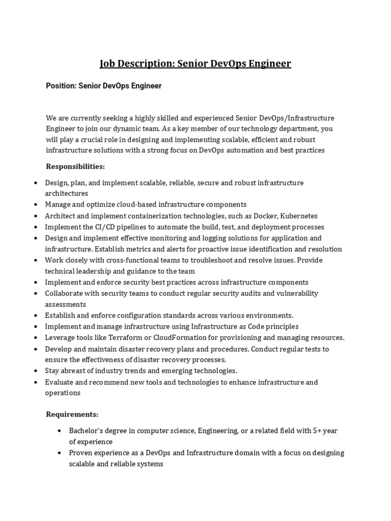 JD DevOps Engineer | PDF | Amazon Web Services | Computer Security