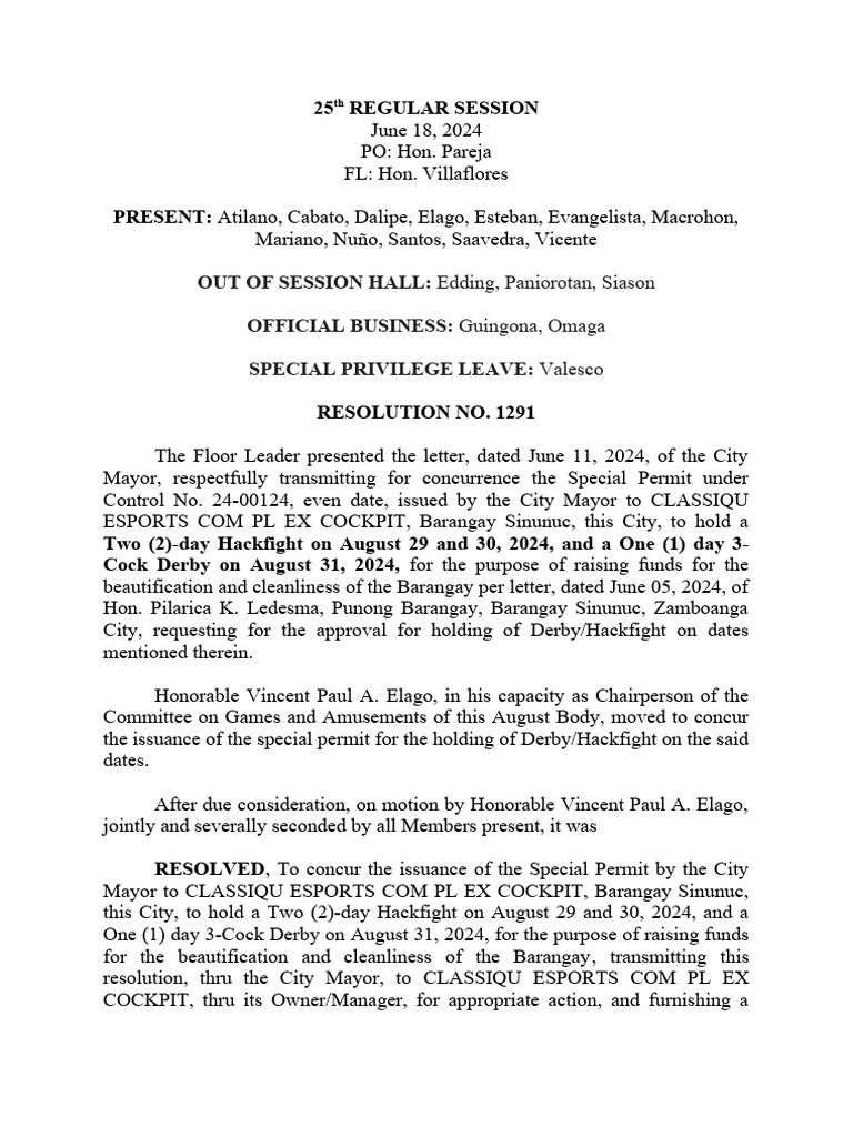 Resolution 1291 | PDF