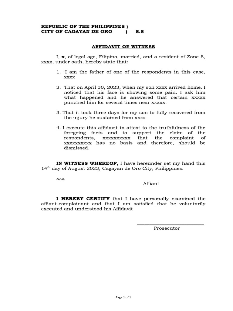 Affidavit of Witness Lopito | PDF