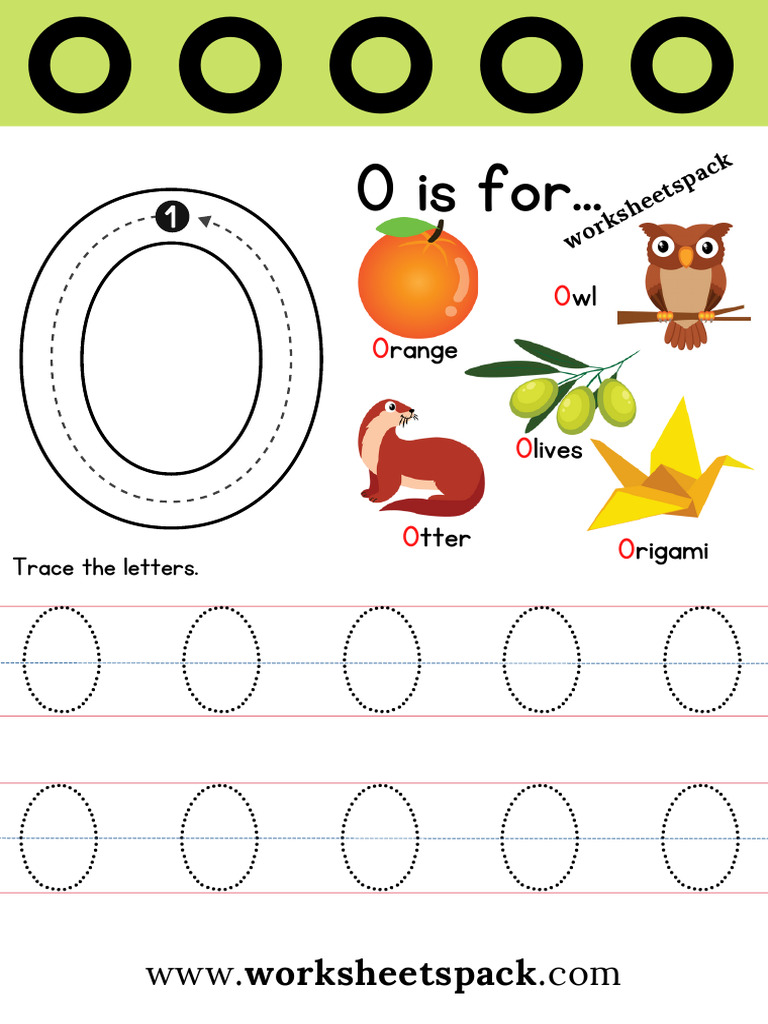 Letter O Tracing Worksheets | PDF