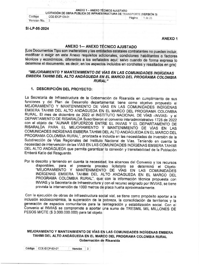 Anexo 1 Ajuste Anexo Tecnico Si-Lp-005-2024 | PDF