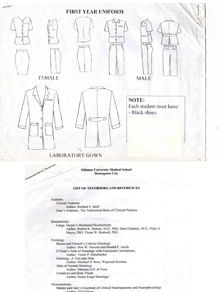 1st Year Uniform List of Textbooks | PDF