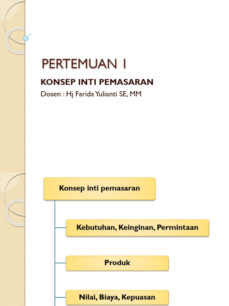 PERTEMUAN 1 Konsep Inti Pemasaran | PDF | Karier & Perkembangan