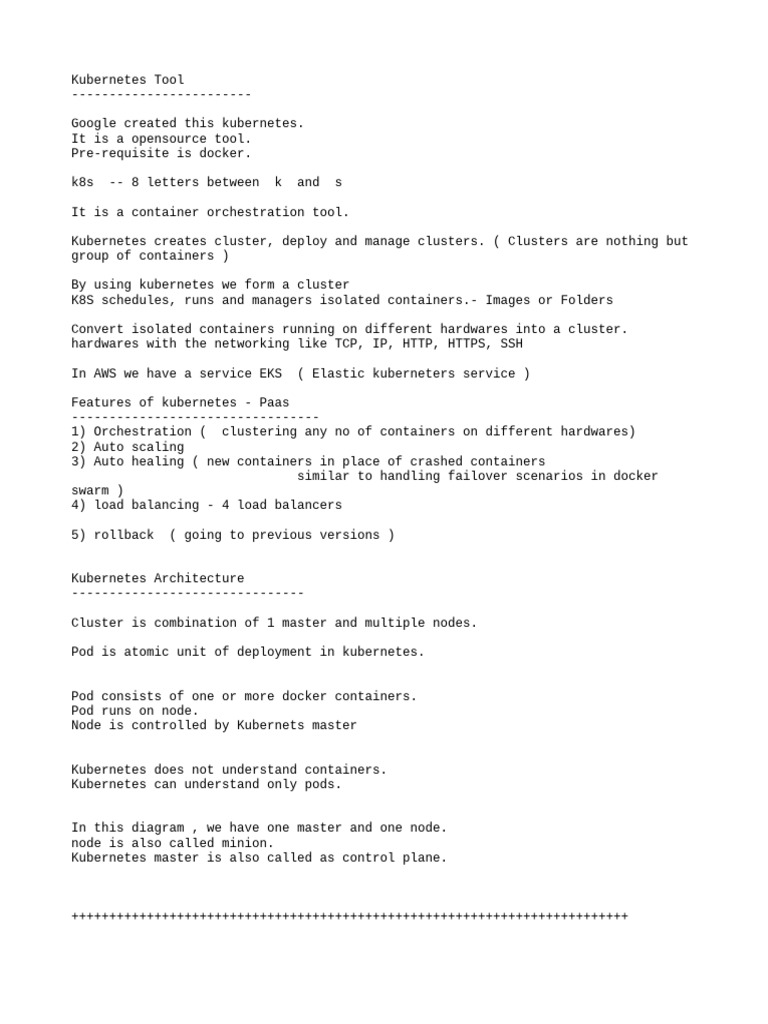 Kubernetes Architecture 1 Pdf Computer Cluster Computer Engineering