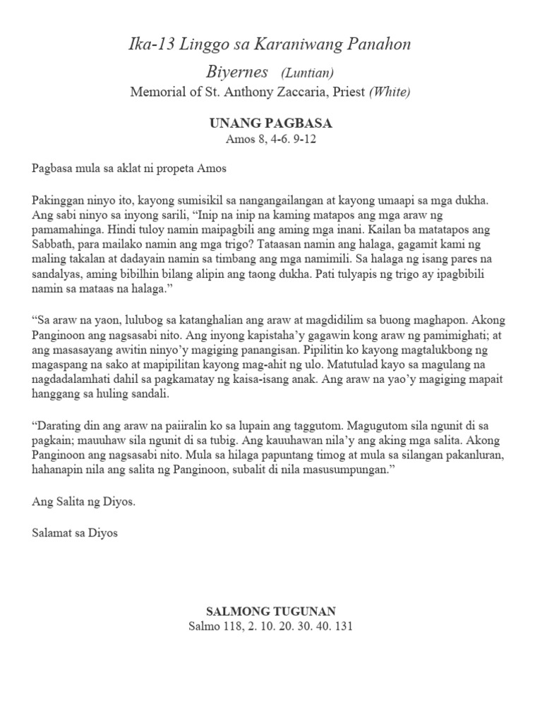 Biyerness - Ikaw 13th Sa Karaniwang Panahon | PDF