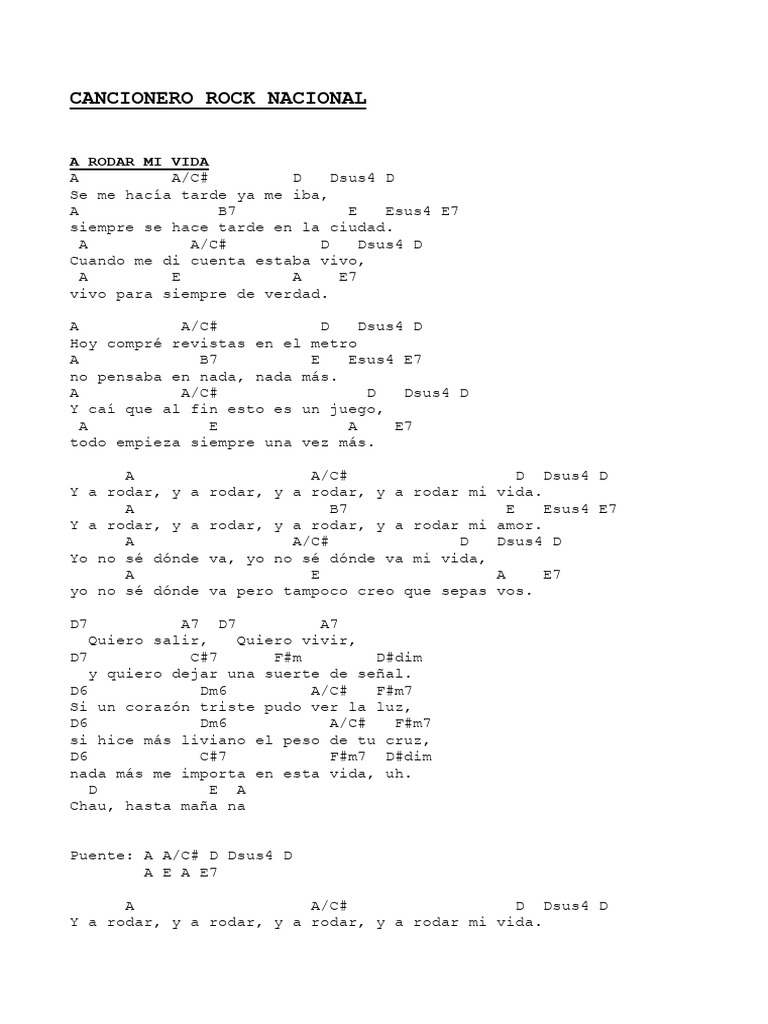 Cancionero Rock Nacional Acordes | PDF | Amor Cancionero Rock Nacional Acordes | PDF | Amor