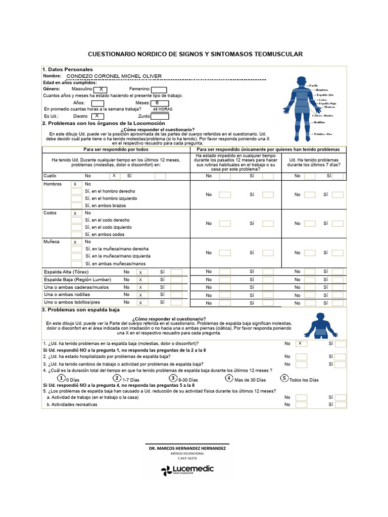 Cuest Nordico - EN BLANCO | PDF | Handedness | Cuestionario