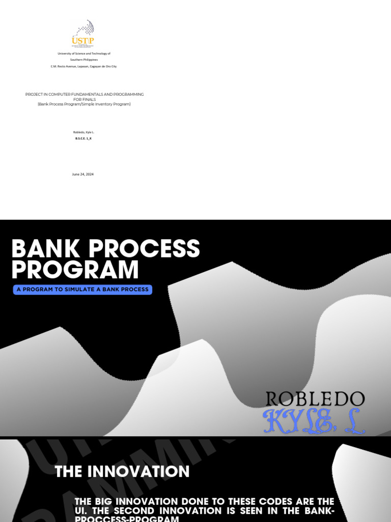 Bank Process Program Simulation | PDF | User Interface | Usability