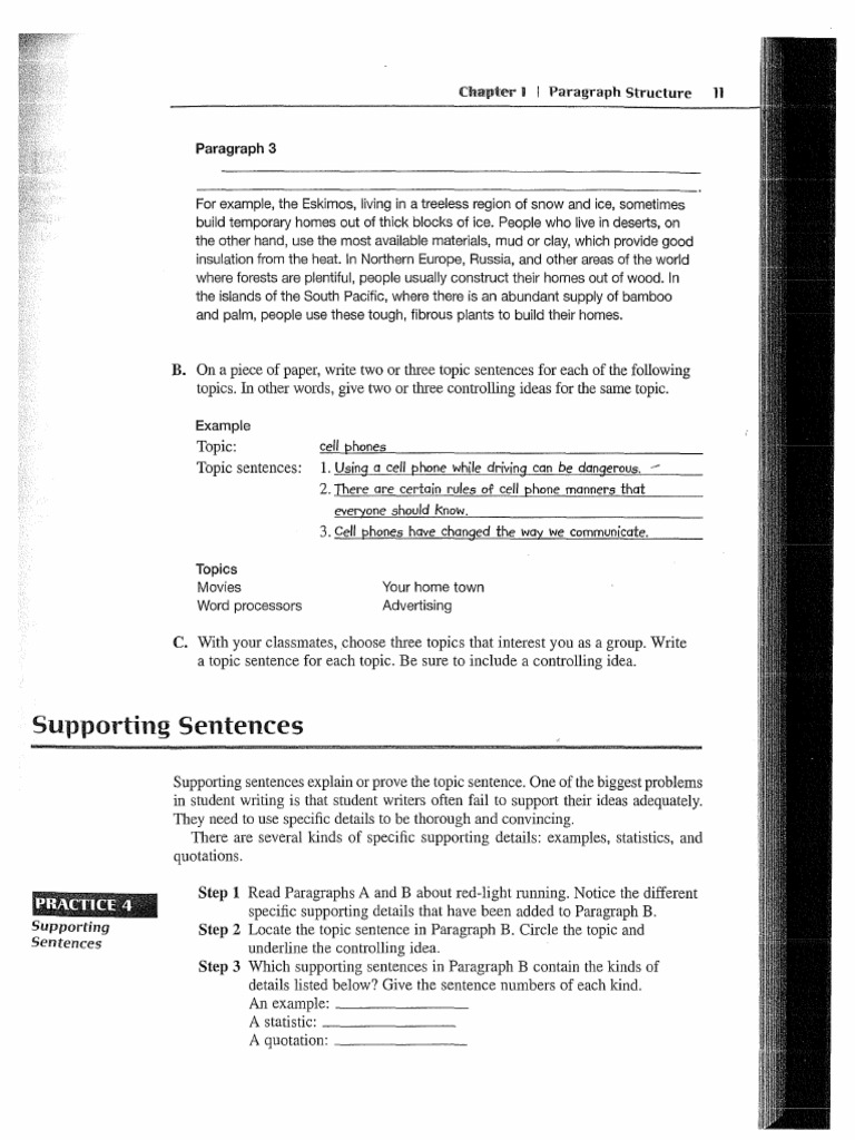 Paragraph Writing Review (Supporting & Concluding Sentences) | PDF ...