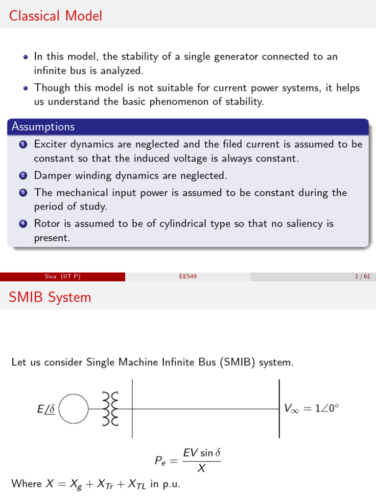 Power System Stability Classical Model | PDF | Damping | Mechanics