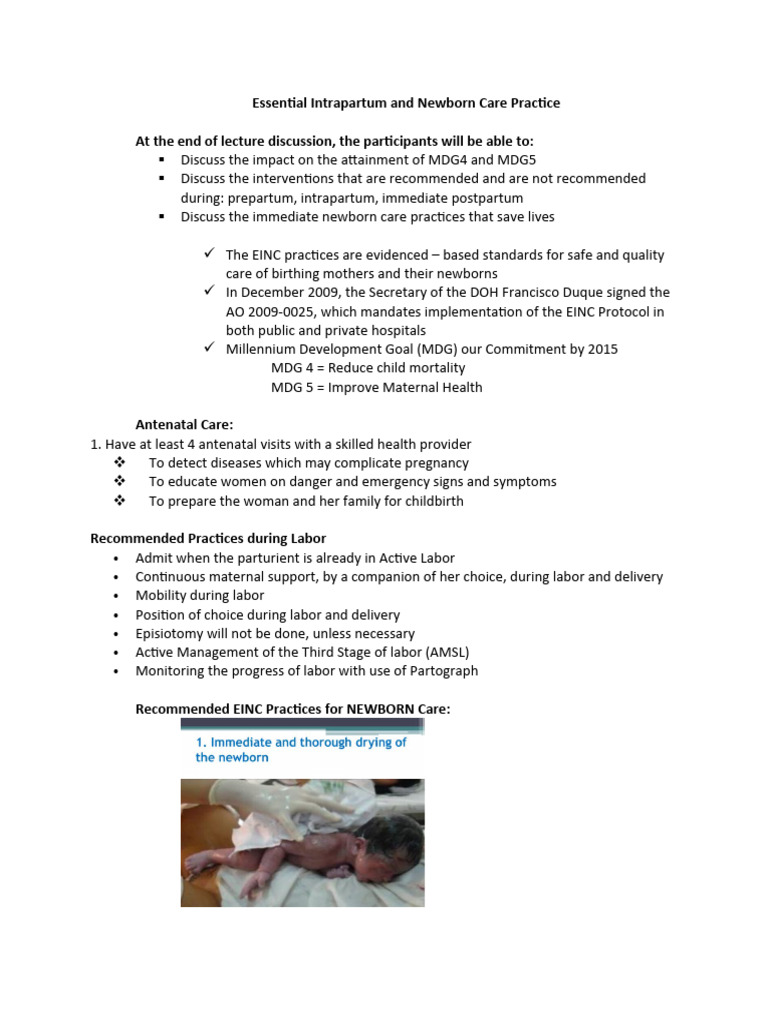 Essential Newborn and Maternal Care Guide | PDF | Childbirth ...