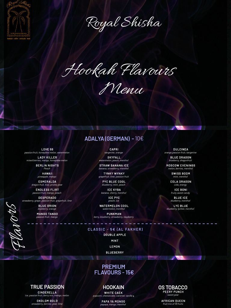 Hookah Flavours 1 | PDF | Berry | Vegan Cuisine