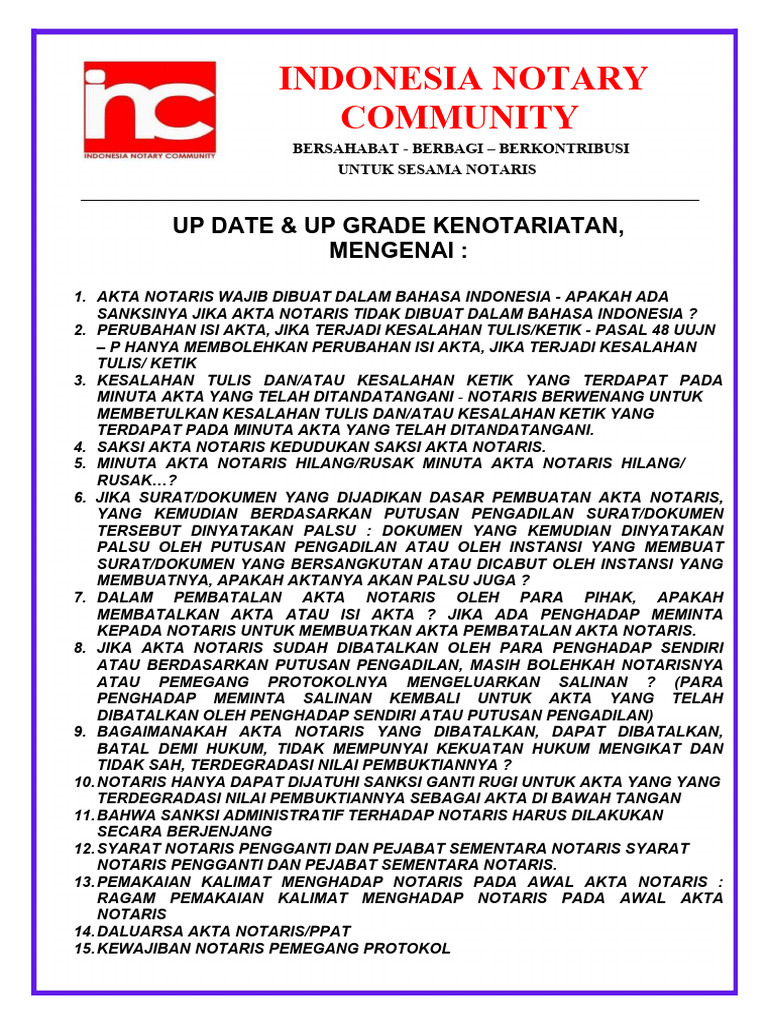 PROSEDUR PENULISAN AKTA NOTARIS | PDF