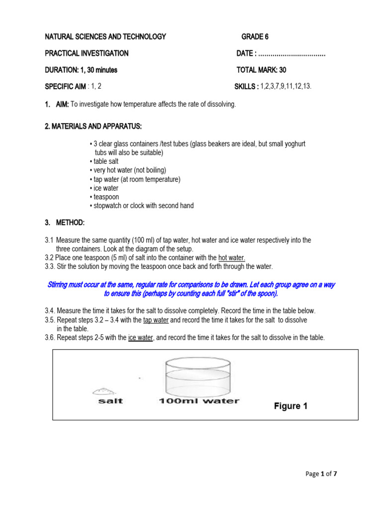 Grade 6 PT 3 - Dissolving Rate and Temperature | PDF | Water | Information