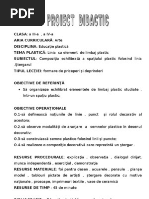 Victor Cheie complicat plan lectplan lectie educatie plastica modele decorative linie legislație ...