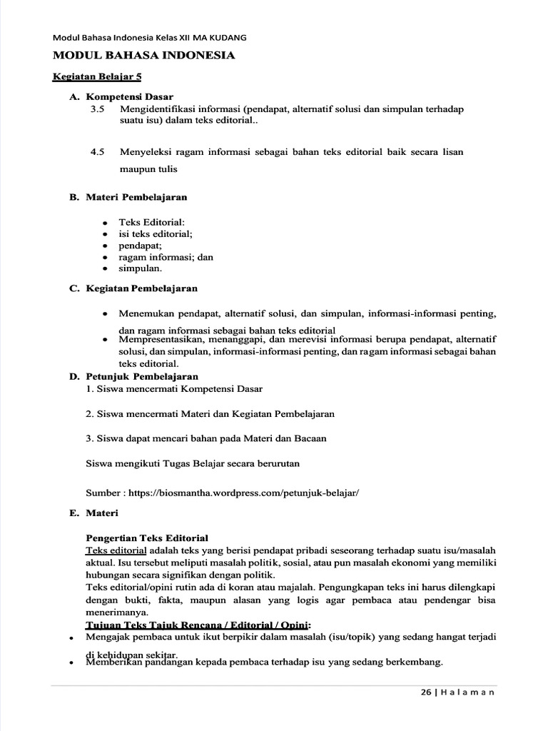 PDF Modul Xii Teks Editorial - Compress | PDF | Karier & Perkembangan