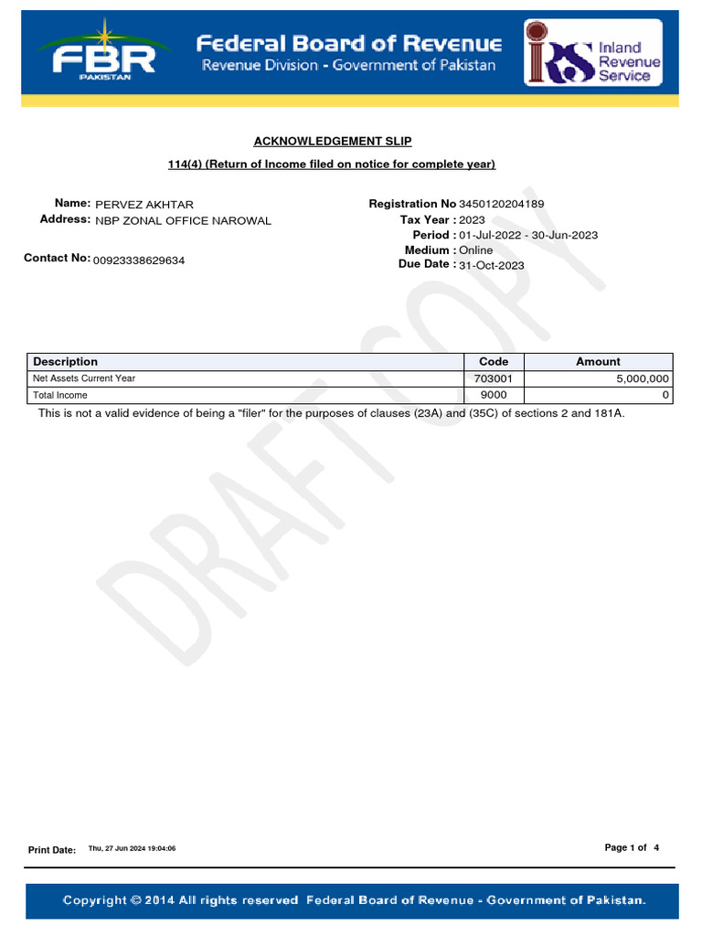 Declaration 3450120204189 | PDF | Capital Gains Tax | Taxes