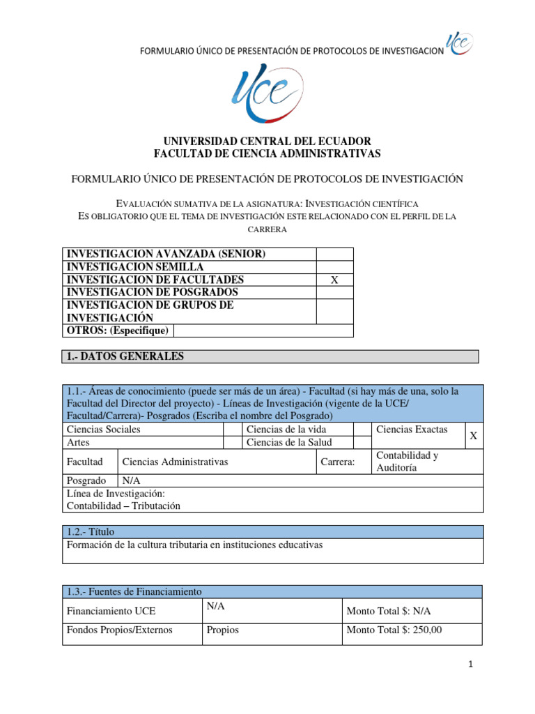 CA8-003 - Luis Lema - Protocolo de Investigación | PDF | Impuestos | Metodología de encuesta