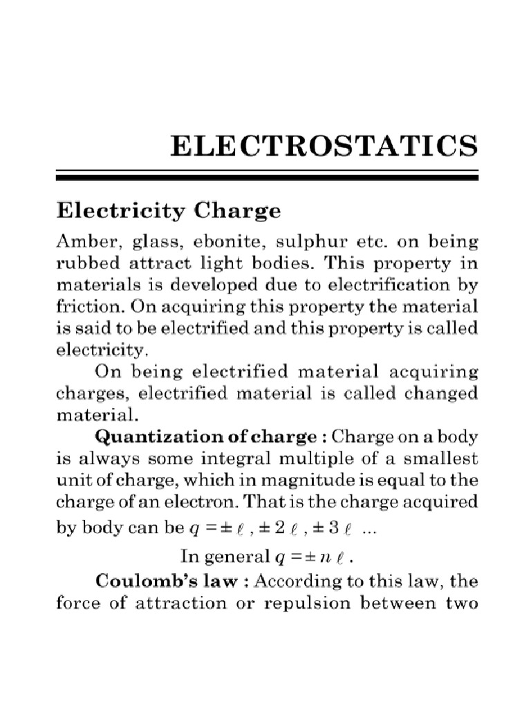 Electrostatics Equations | PDF