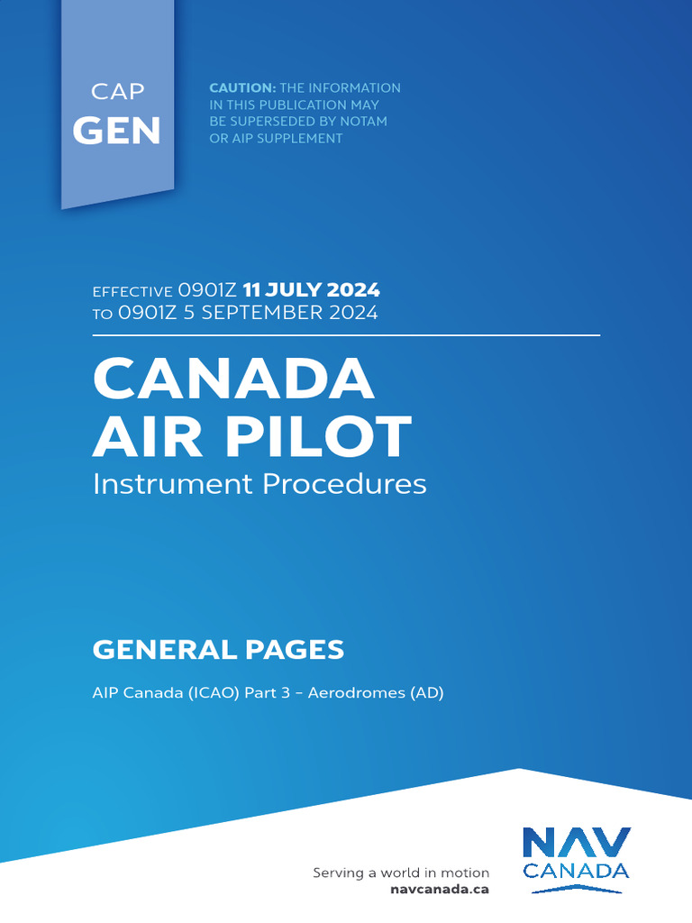 Canada Air Pilot Instrument Procedures 2024 | PDF | Air Traffic Control ...