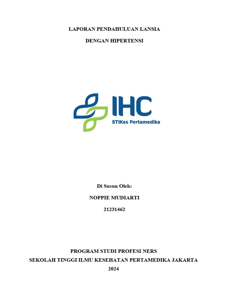 LP Gerontik Hipertensi | PDF | Pengembangan Diri | Kesehatan Holistik