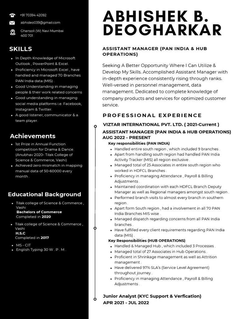 Abhishek Devgharkar Resume | PDF | Business | Computing