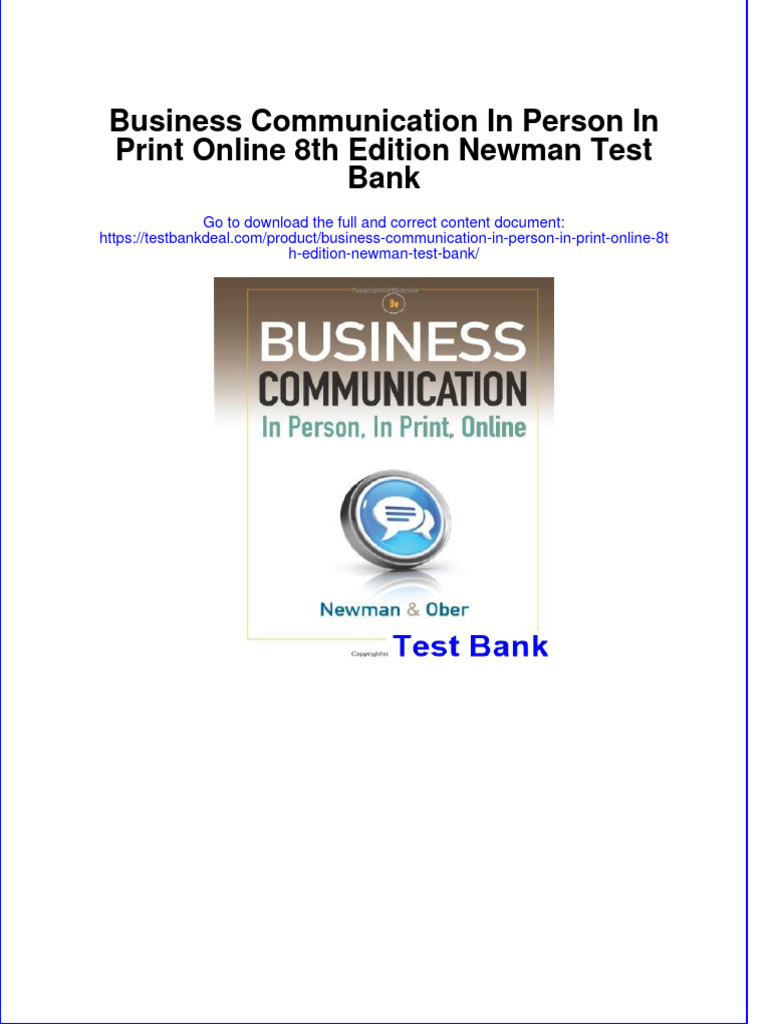 Business Communication in Person in Print Online 8th Edition Newman ...