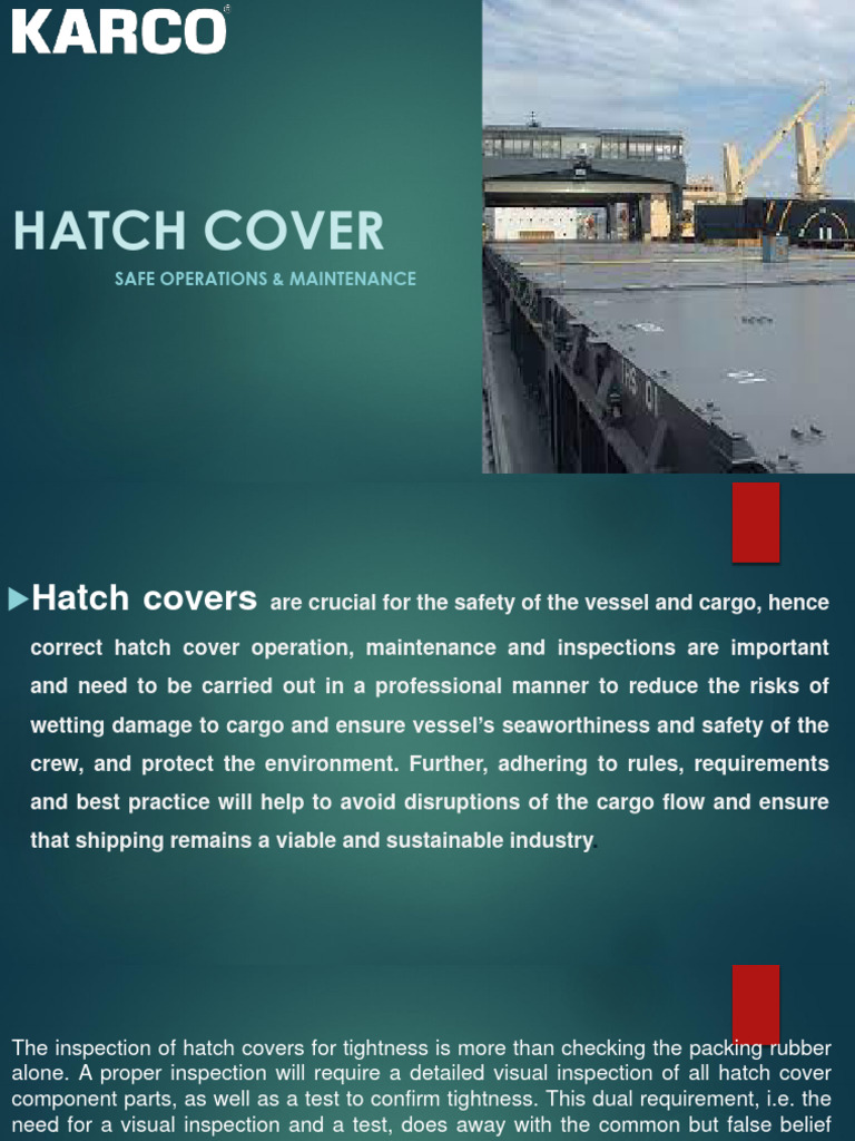 Hatch Cover Safety and Maintenance Guide | PDF | Leak | Crane (Machine)