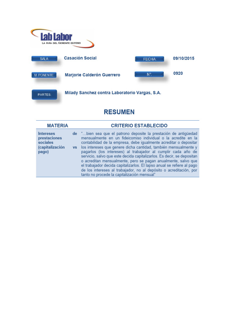 Intereses de Prestaciones Sociales Acred Vs Liq | PDF | Salario | Procedimiento Civil