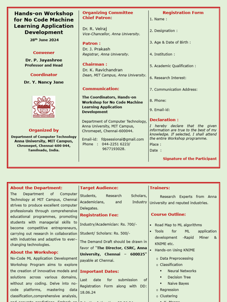 Broucher No Code Machine Learning Application Development | PDF | Cognition | Computational ...