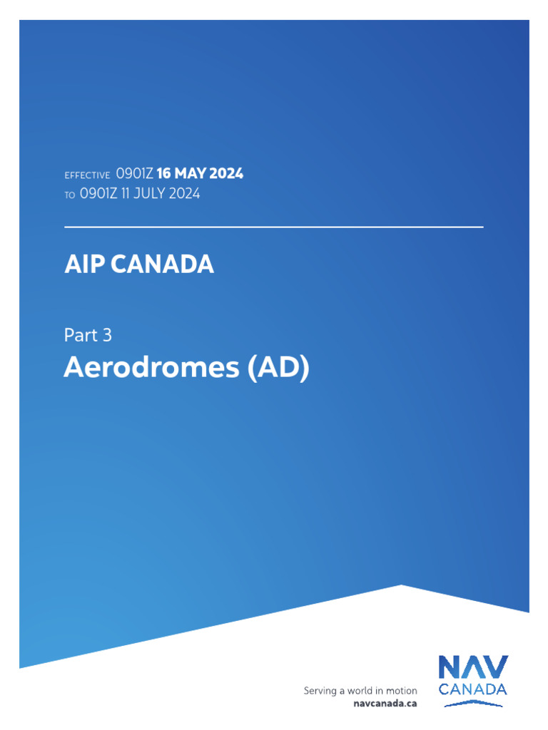 Nav Canada AIP 16may2024 | PDF | Visual Flight Rules | Air Traffic Control