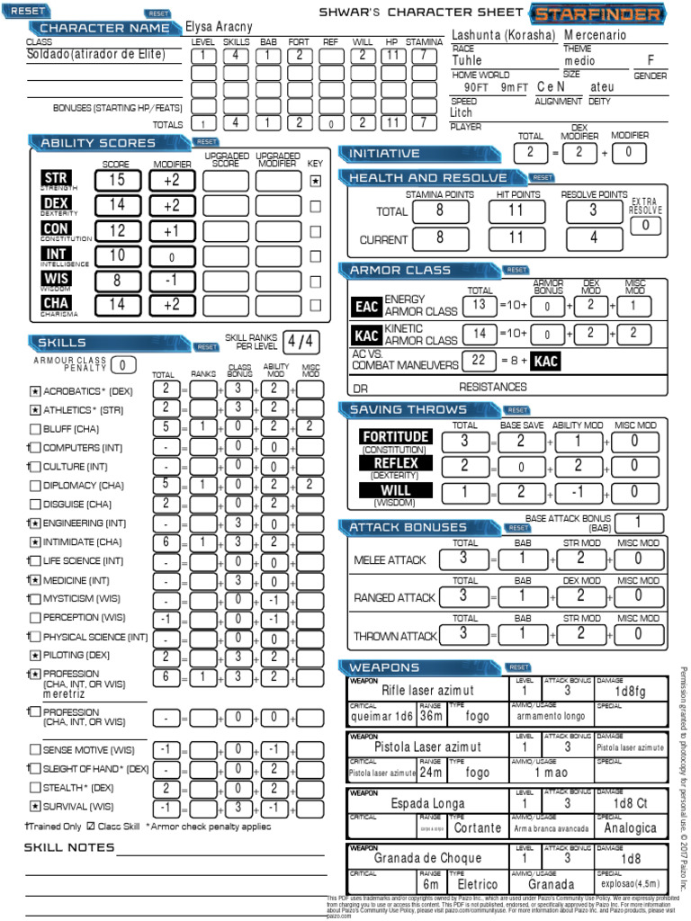 Elysa (Nivel 1) | PDF | Role Playing | Role Playing Games