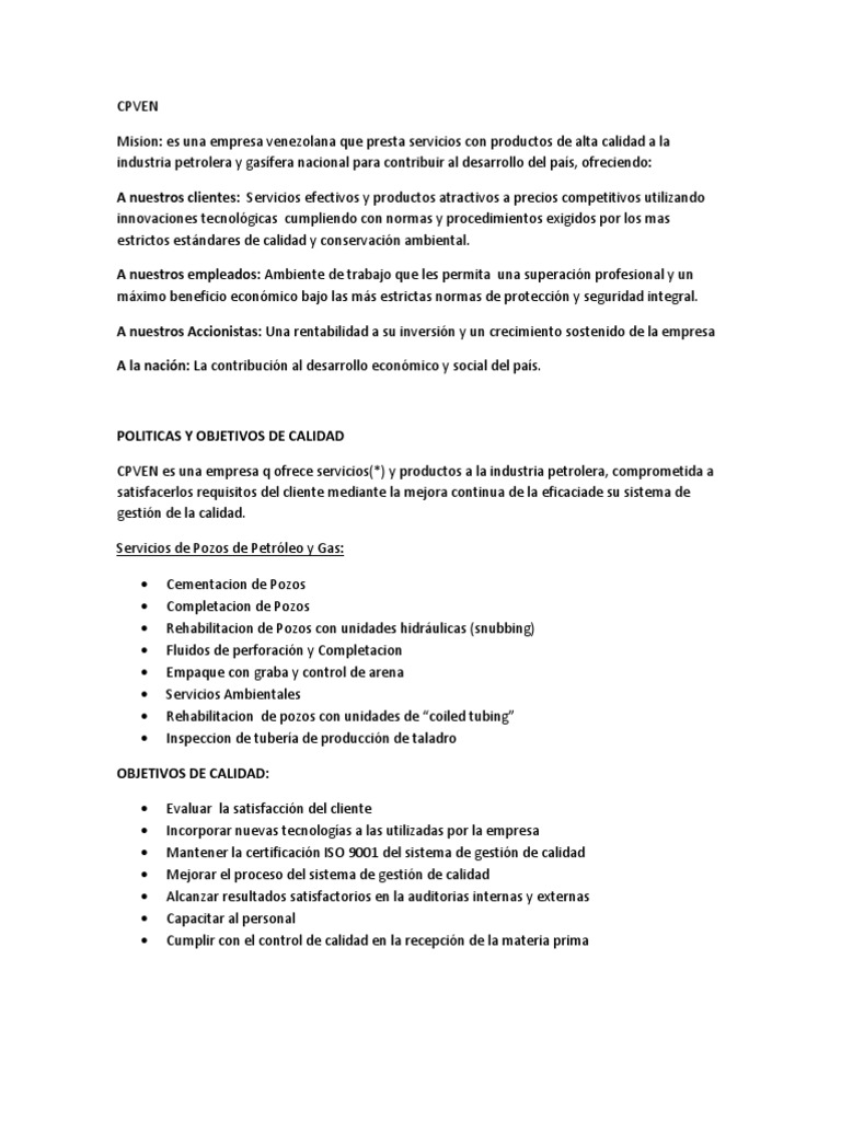 Servicios Petroleros de Calidad en Venezuela | PDF | Tecnología