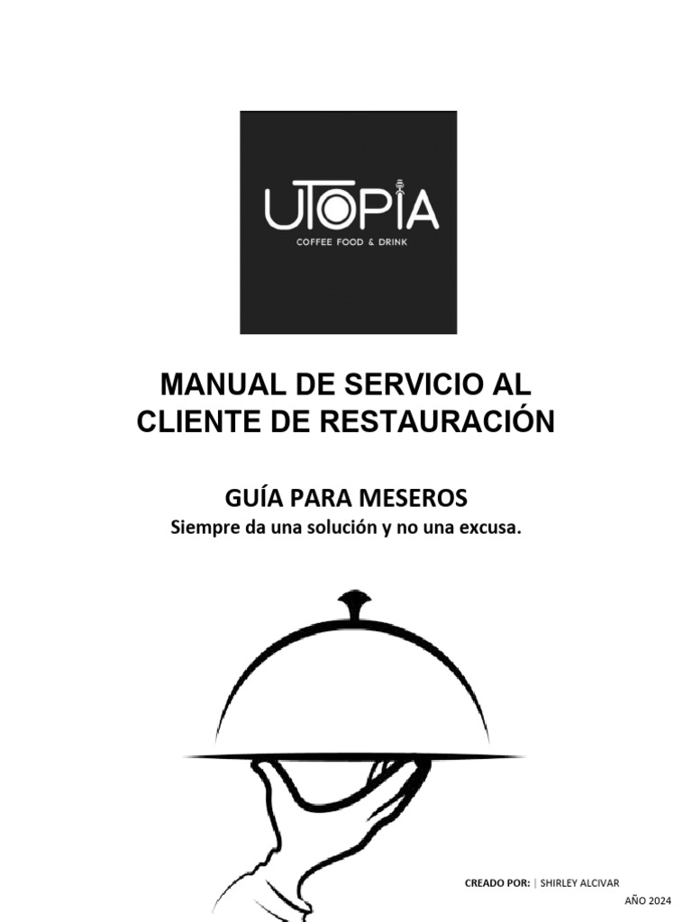 Manual para Servicio Utopía | PDF | Cocinando