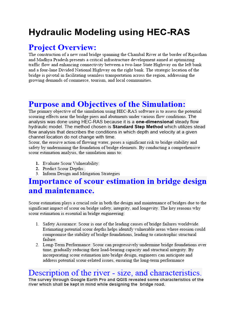 Hydraulic Modeling Using HEC Report | PDF | River | Civil Engineering
