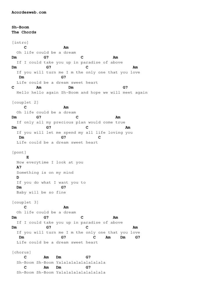 SH Boom The Chords Acordesweb Com | PDF