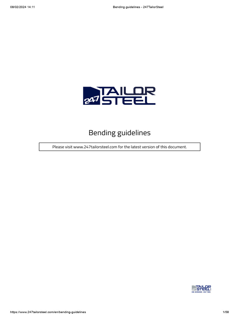 Bending Guidelines - 247TailorSteel | PDF | Sheet Metal | Bending