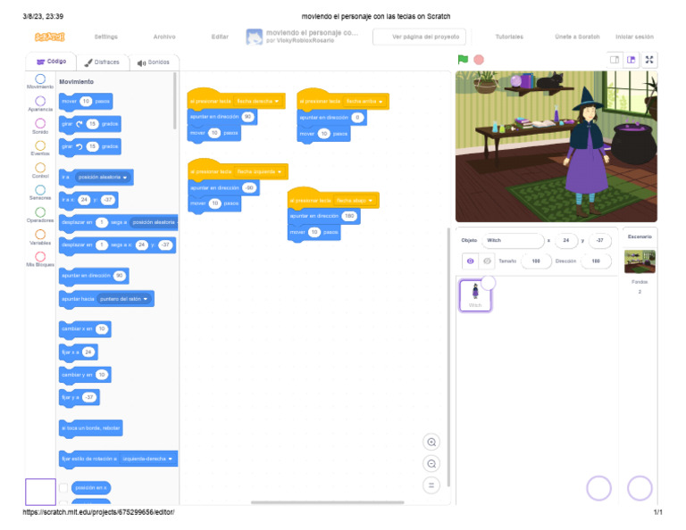 moviendo el personaje con las teclas on Scratch | Descargar gratis PDF ...