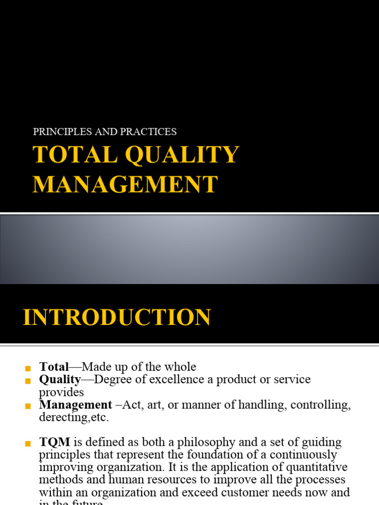 Total Quality Management | PDF | Quality (Business) | Quality Management