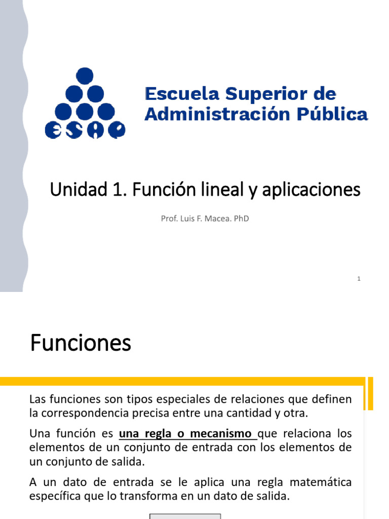 Función Lineal: Conceptos y Ejemplos | PDF | Función (Matemáticas ...
