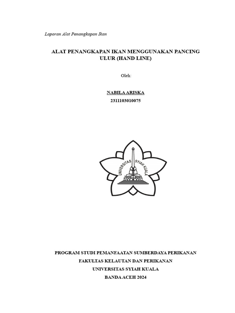 Alat Tangkap Ikan Pancing Ulur: Panduan Praktikum | PDF