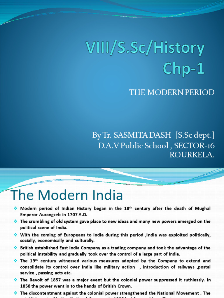 HISTORY Chapter -8 the Modern Period STD Vlll (3) | Download Free PDF ...