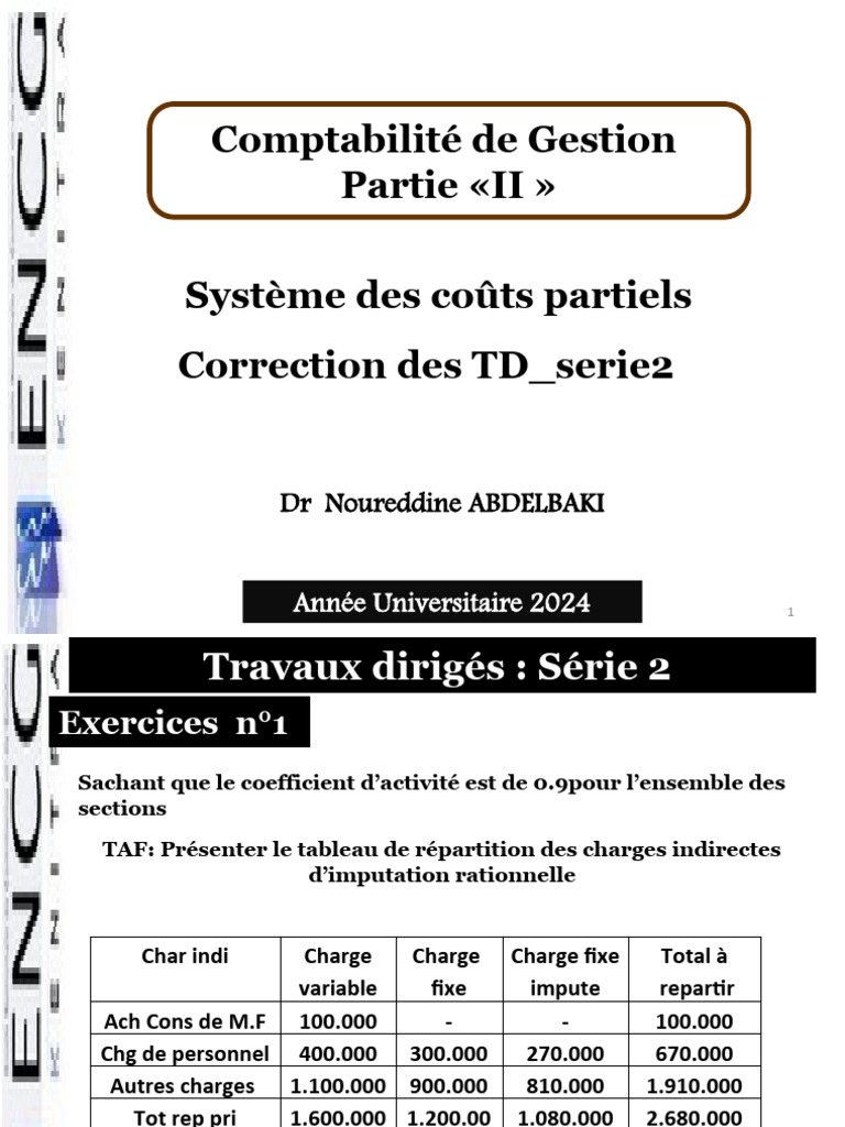 Correction TD2 - S4 - 2024 | PDF | Comptabilité