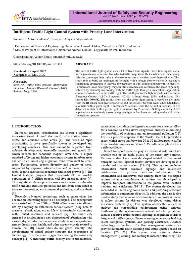 International Journal of Safety and Security Engineering: Received: 25 April 2022 Accepted: 29 ...